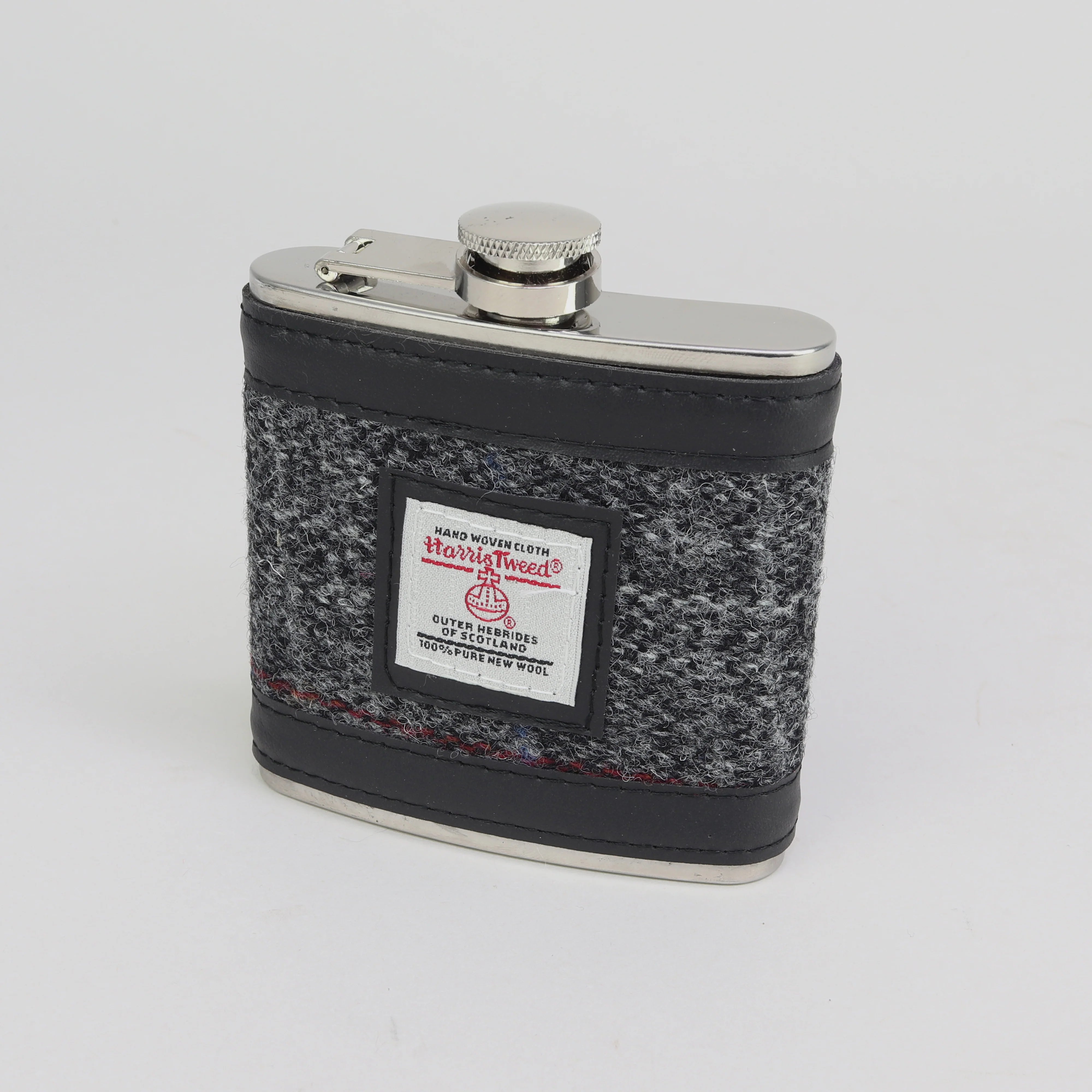 Grey Harris Tweed 6oz Hip Flask – The Black Bicycle