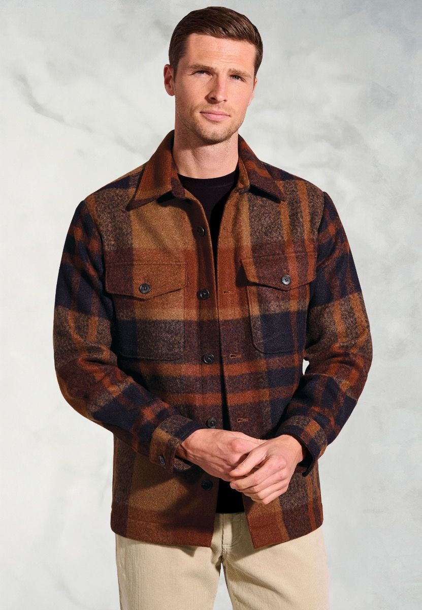 Carter Rust Check Overshirt – The Black Bicycle